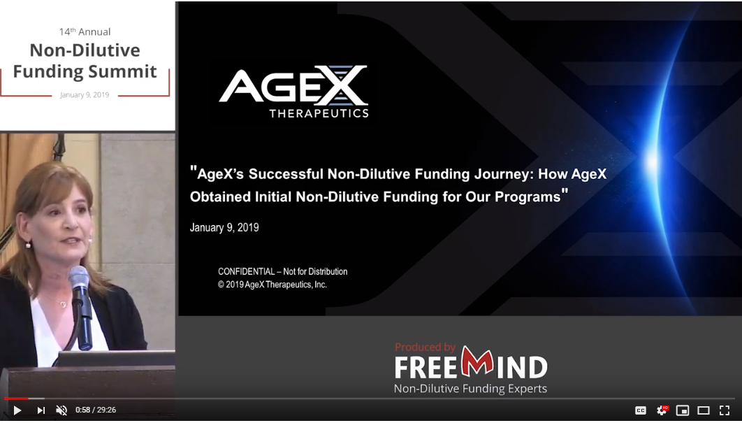 AgeX’s Successful Non-Dilutive Funding Journey - FreeMind Group